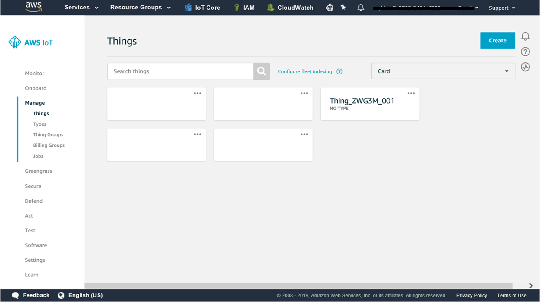 Clickon create button and give your device a name and press create